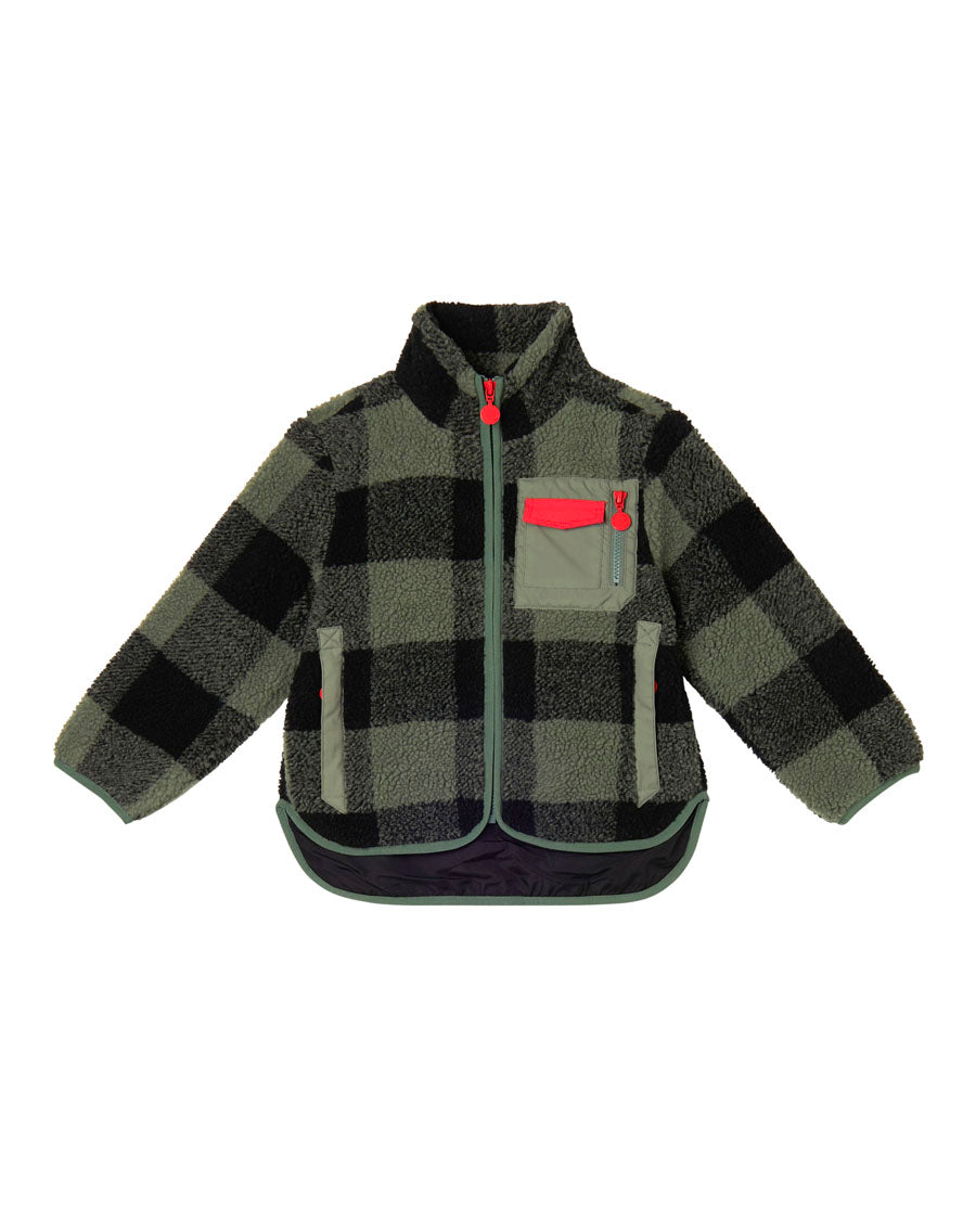 Checkboard Teddy Jacket - Green – English Rabbit