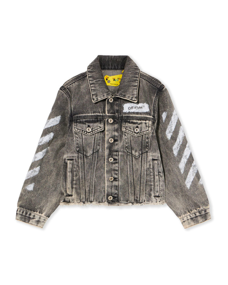 Diagonal Sponge Denim Jacket - Grey/White – English Rabbit