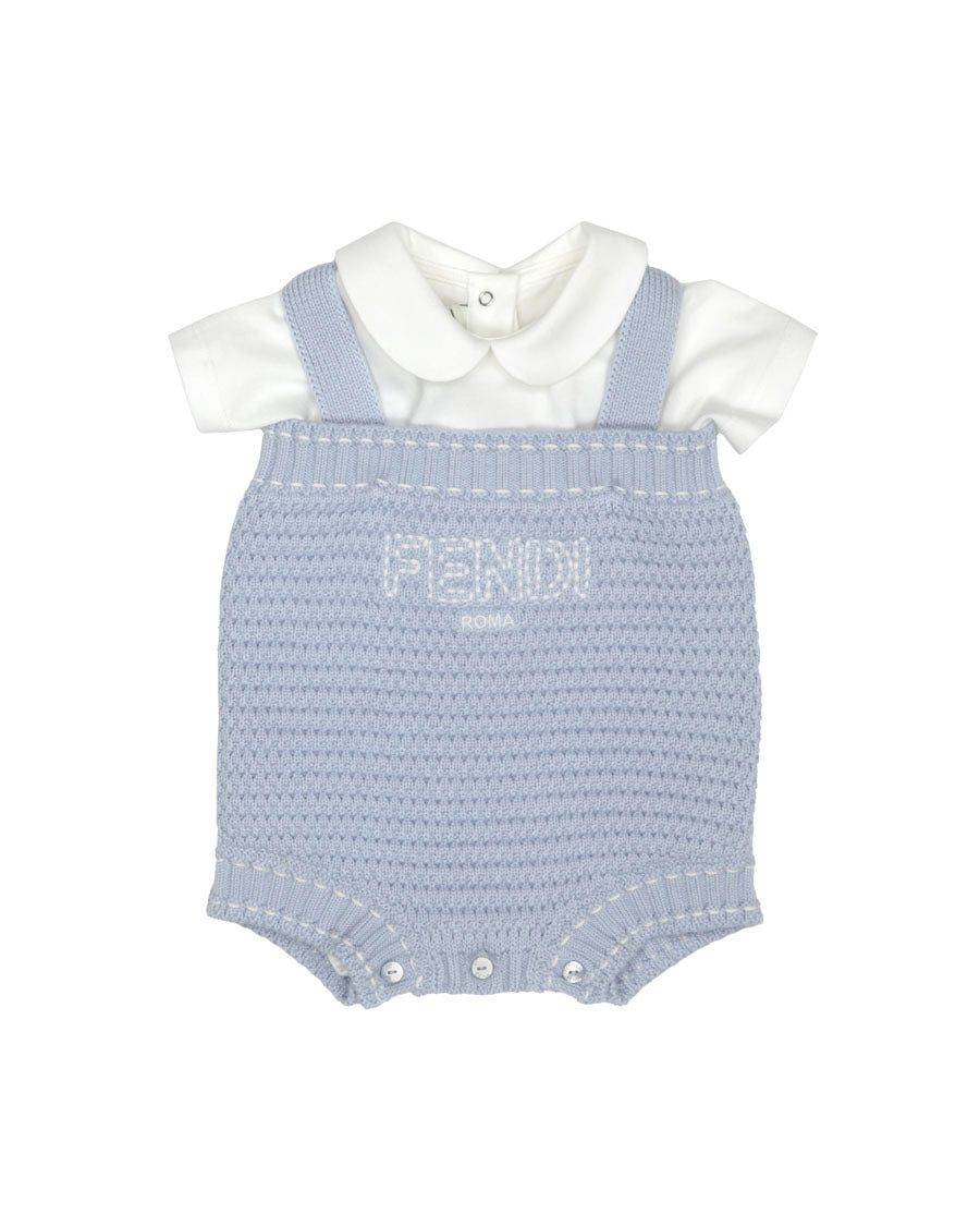 Knit Overalls w/ Bodysuit - Sky Blue – English Rabbit
